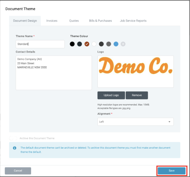 How To Use Document Themes in Tradify – Tradify Help Centre