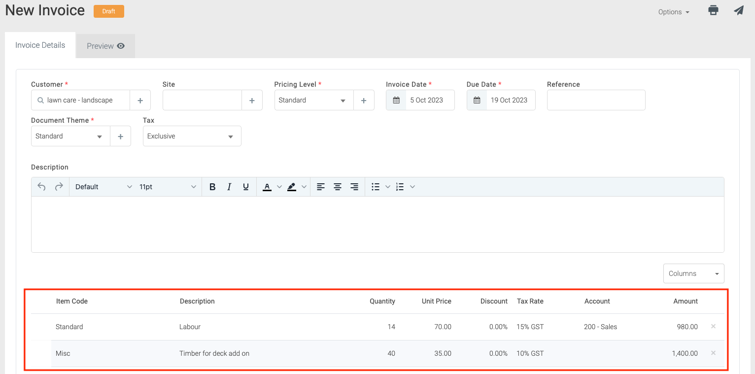 Create an Invoice for a Task – Tradify Help Centre