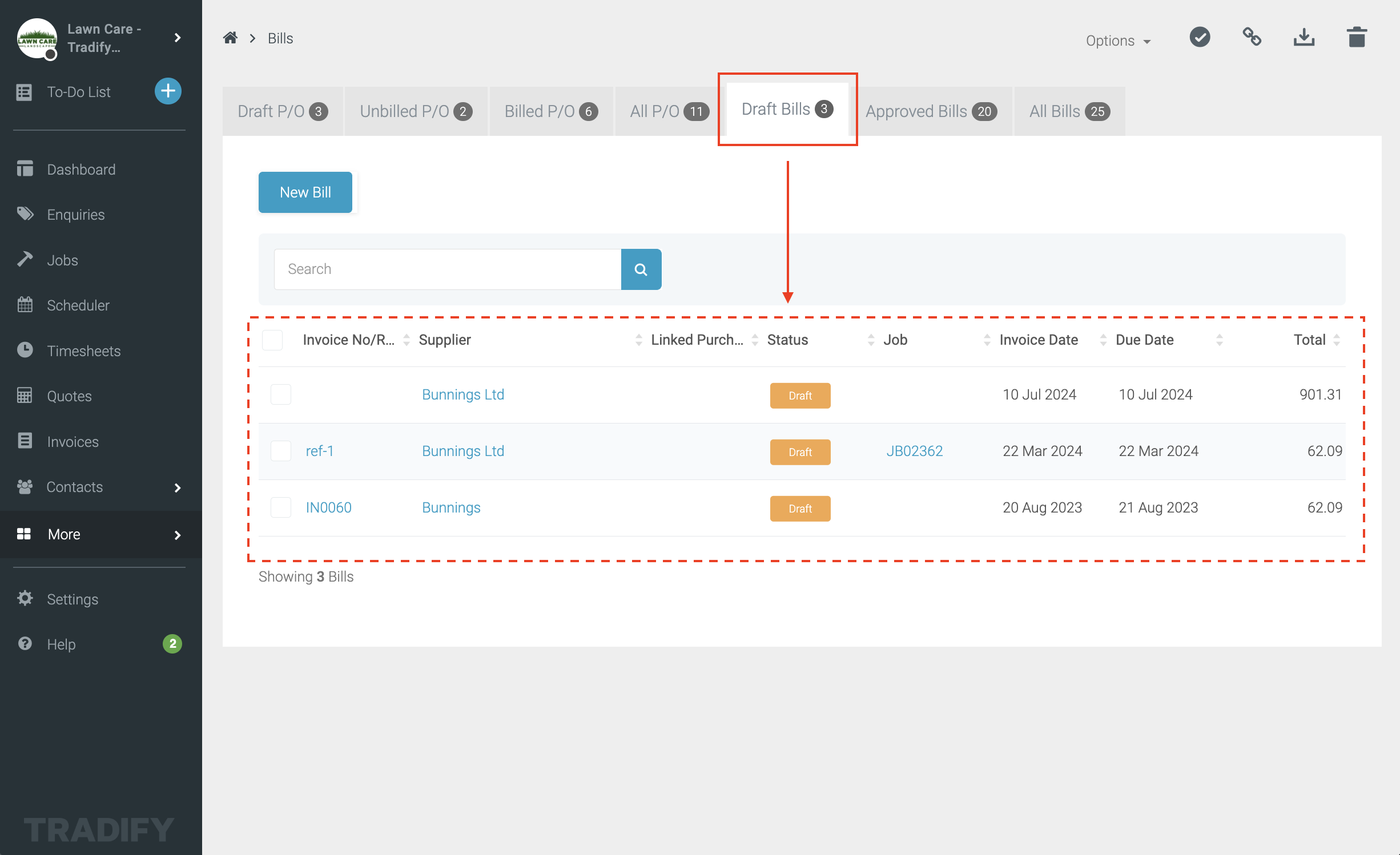 Importing a Bill CSV Independently from a Job on Tradify Web – Tradify Help Centre