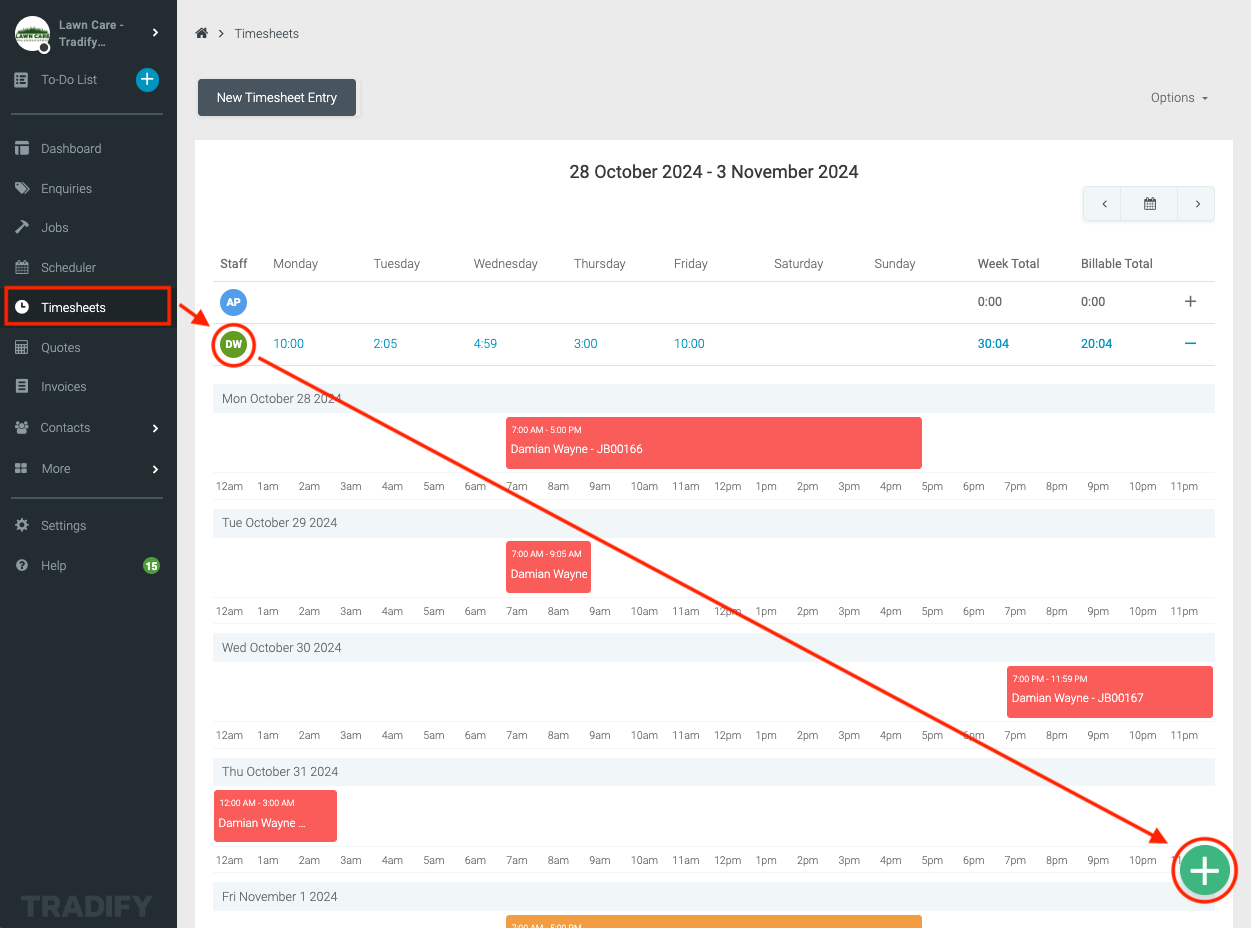Create Timesheet Entries From the Timesheets page on Tradify Web – Tradify Help Centre